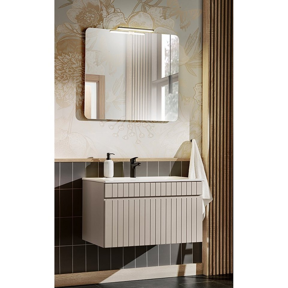 Lomadox Badmöbel Set Iraklio 56 Cashmere Spar Set 2 St Kaschmir