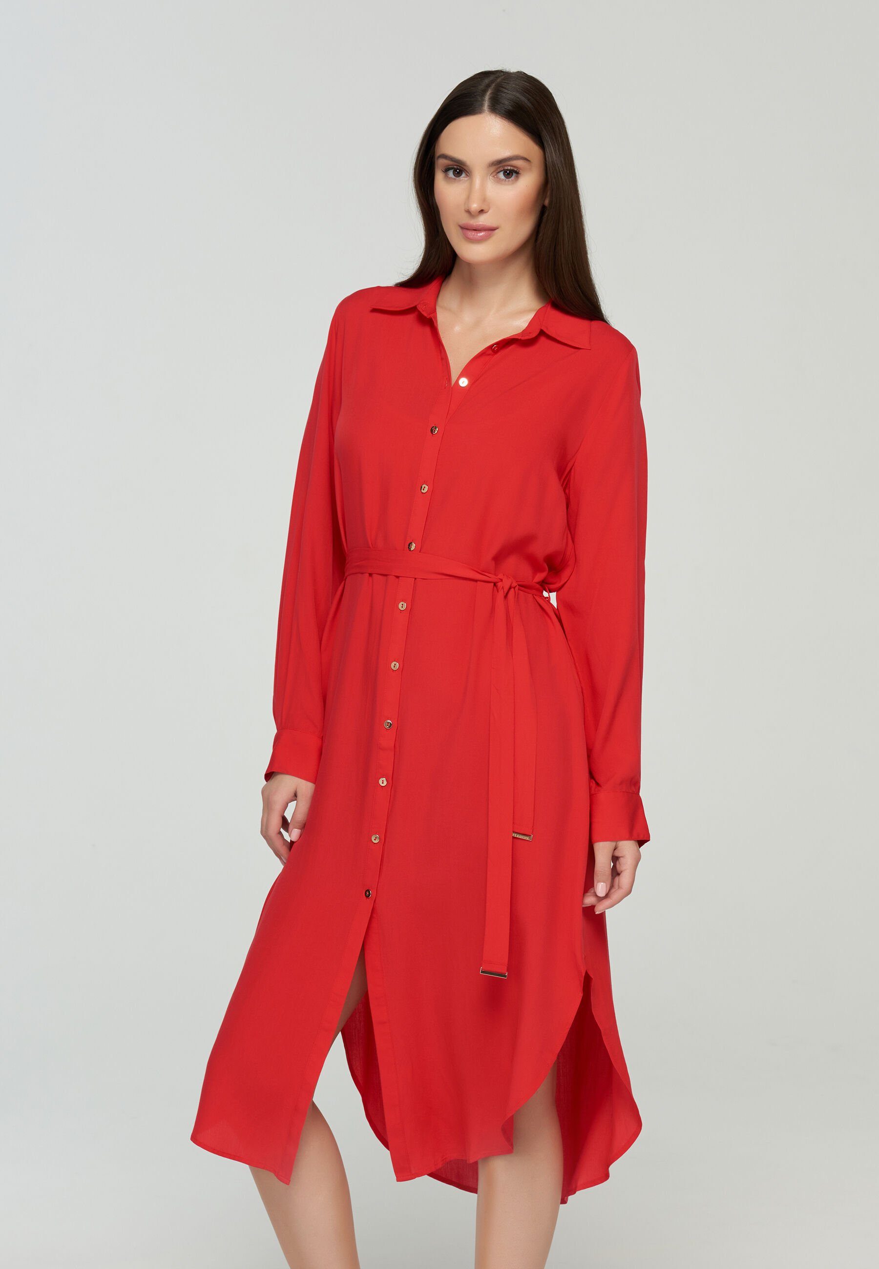 Marcandandré A Linien Kleid Viscose Dress Mit Abnehmbarem Gürtel