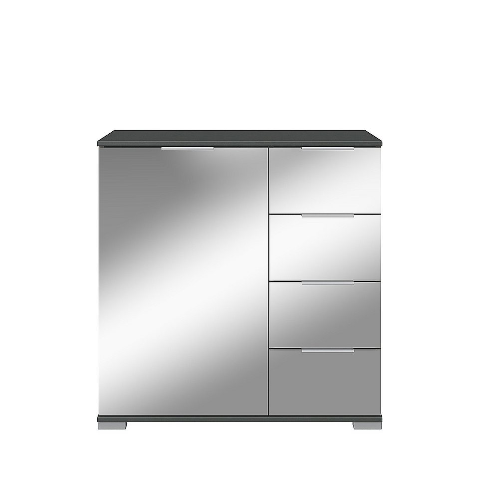 Lomadox Kommode Elstra 43 Schlafzimmer In Graphit Mit Spiegelfront B
