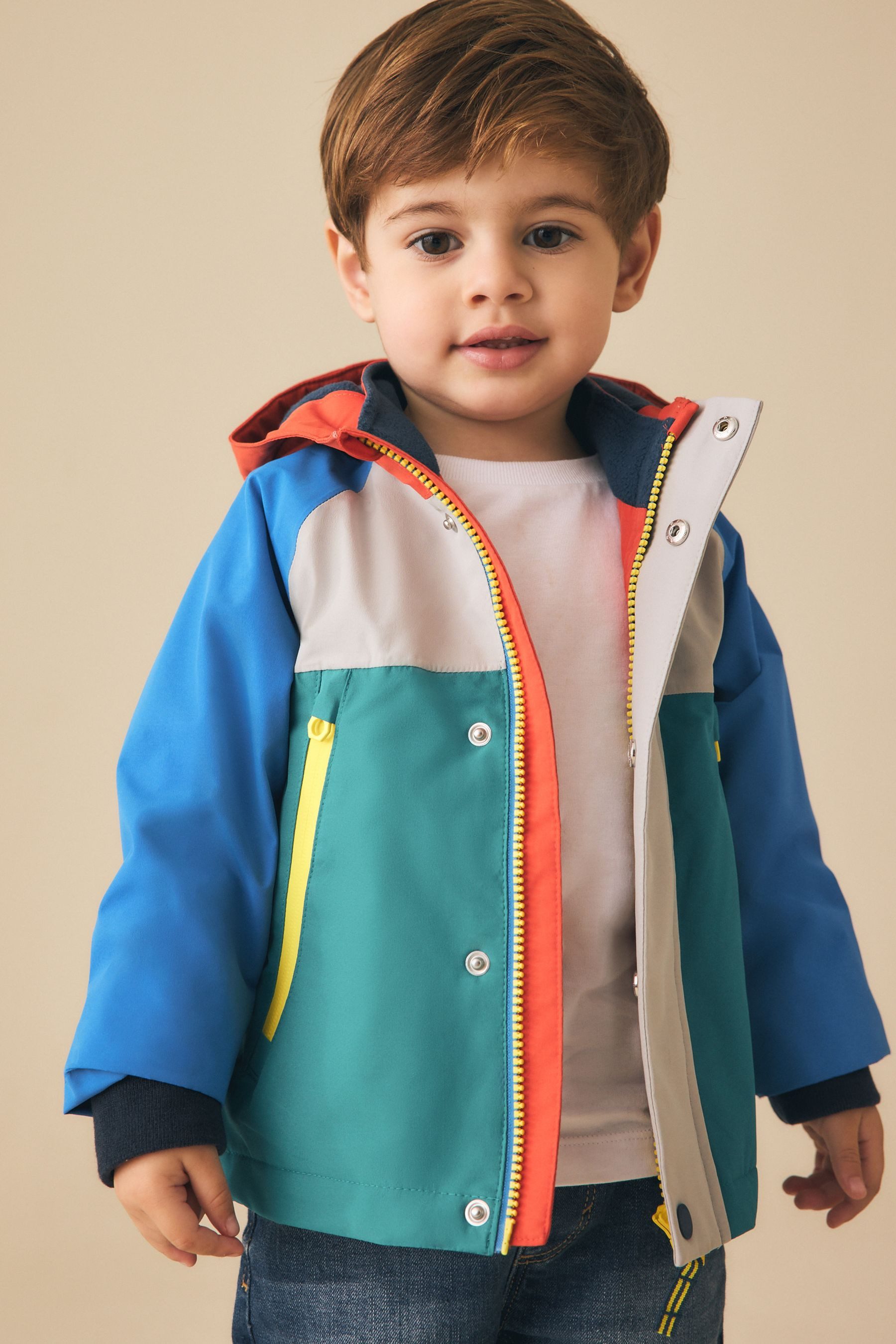 Next Funktionsmantel Wasserabweisender Anorak mit Fleecefutter (1-tlg)
