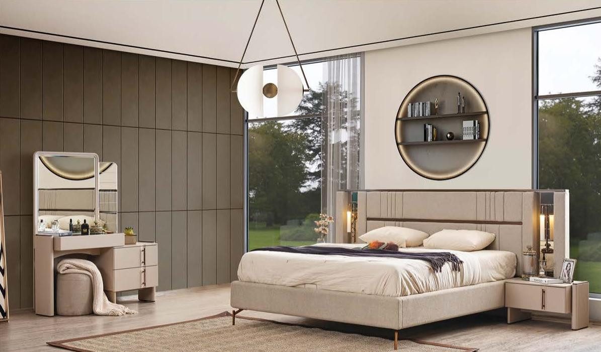 Xlmoebel Schlafzimmer Set Zeitgemäße Schlafzimmereinrichtung Beige