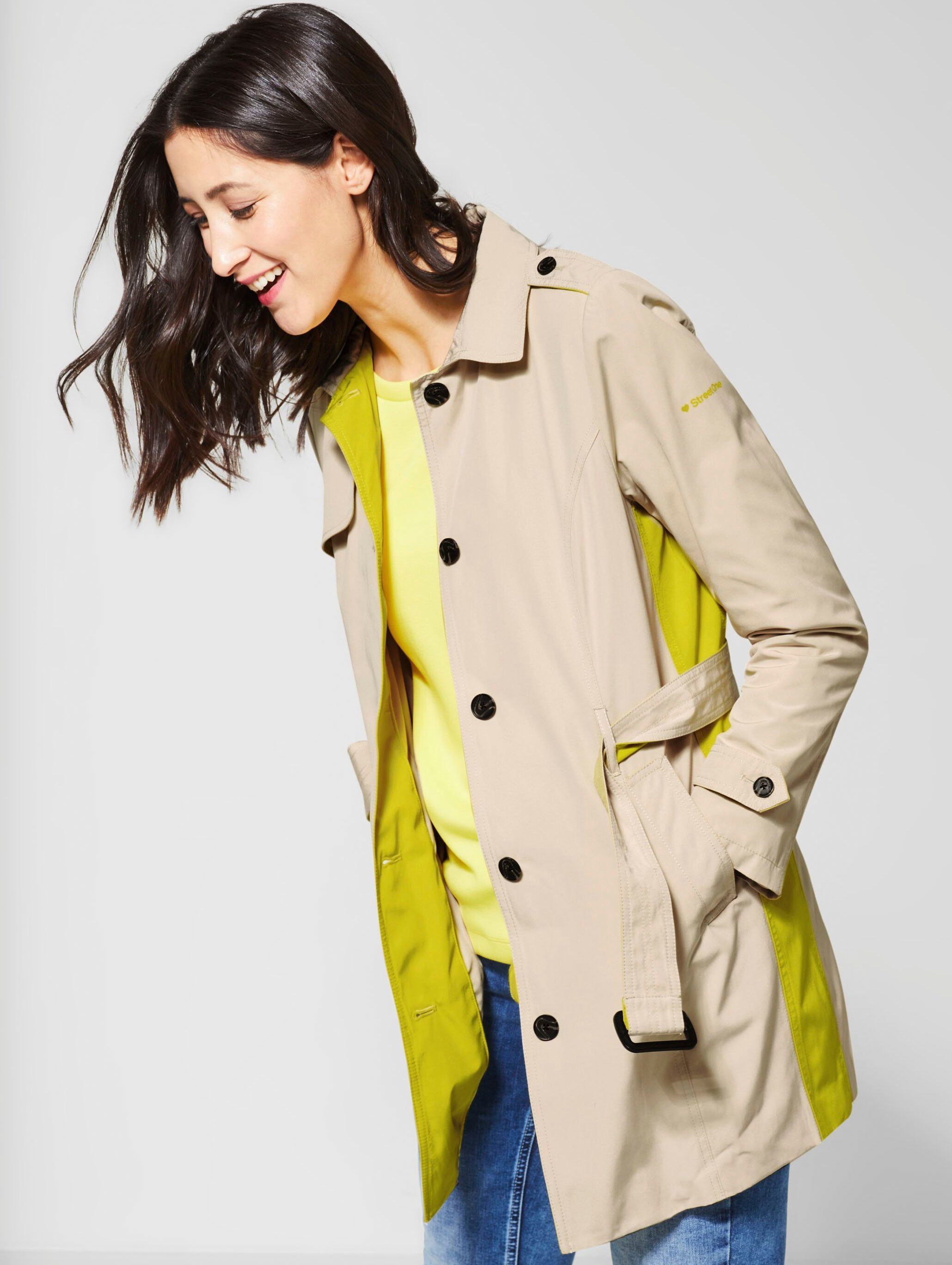 Street One Trenchcoat 2 Tlg Mit Abnehmbarem Gürtel Im Klassischen