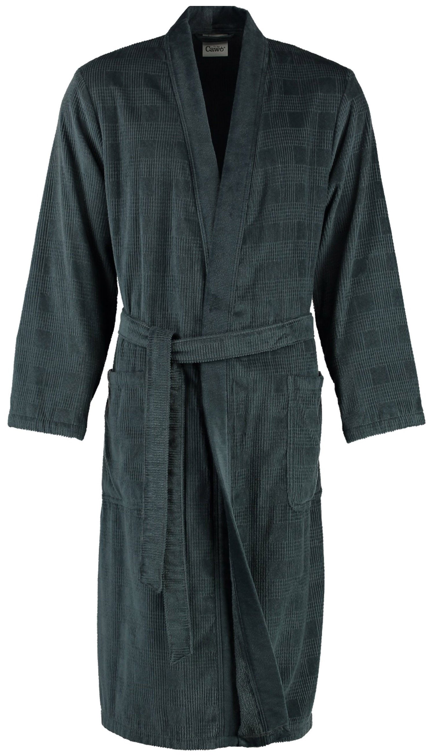 Cawö Herrenbademantel Herren Bademantel Langform Baumwolle Kimono