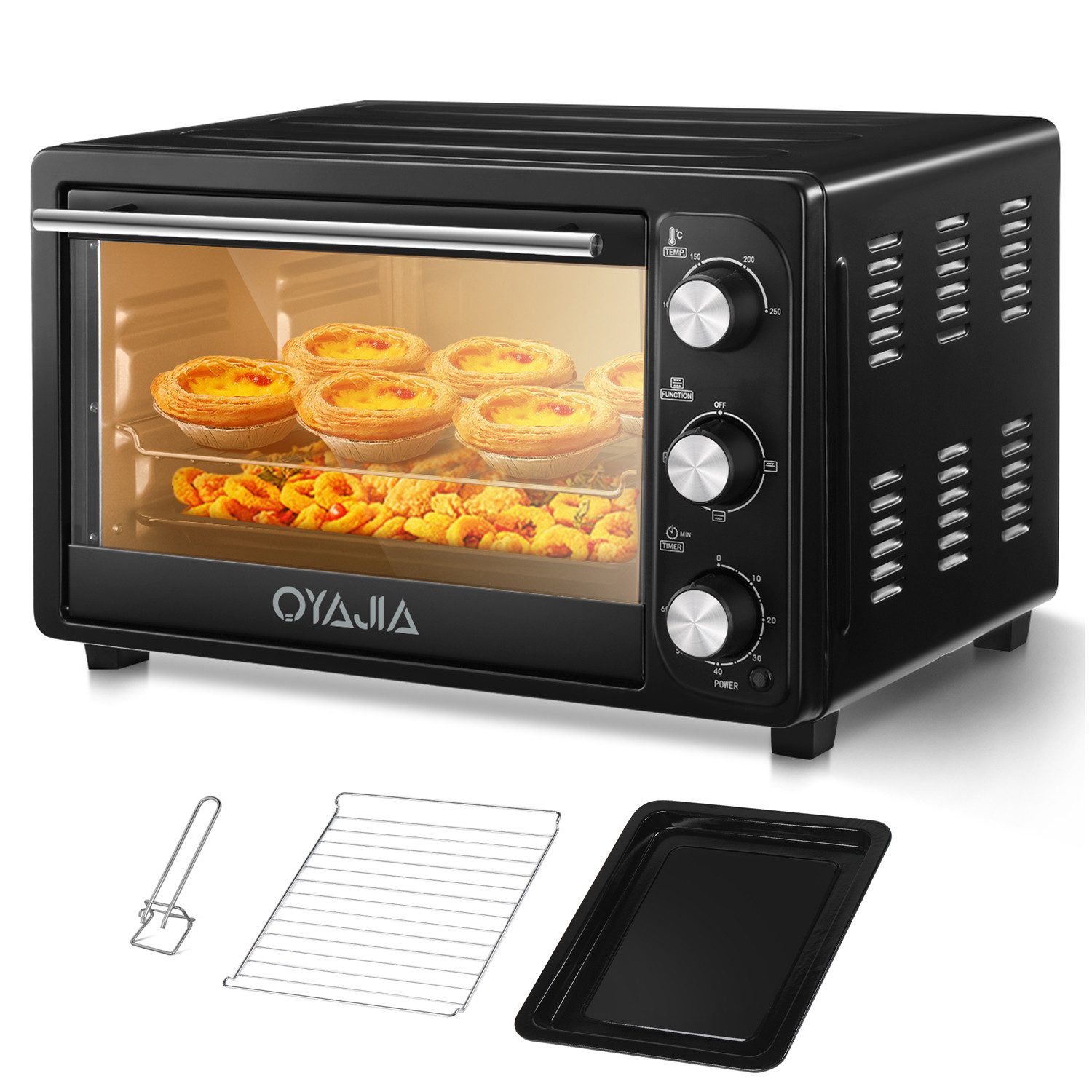 Oyajia Minibackofen 28l Mini Backofen 1500w Unter Oberhitze Bis 250