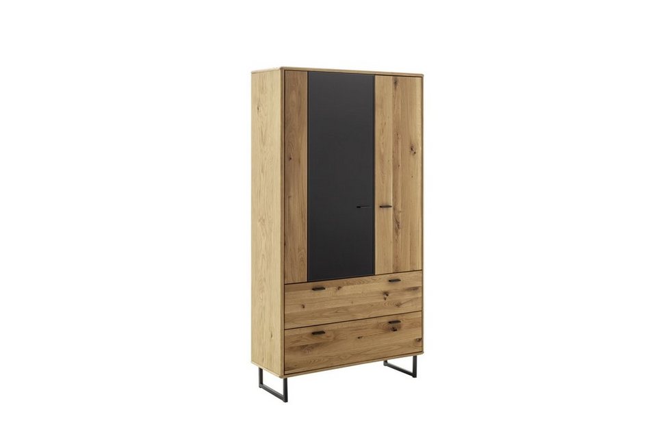 Mca Furniture Highboard Kombi Vitrine Arezzo Wildeiche Anthrazit