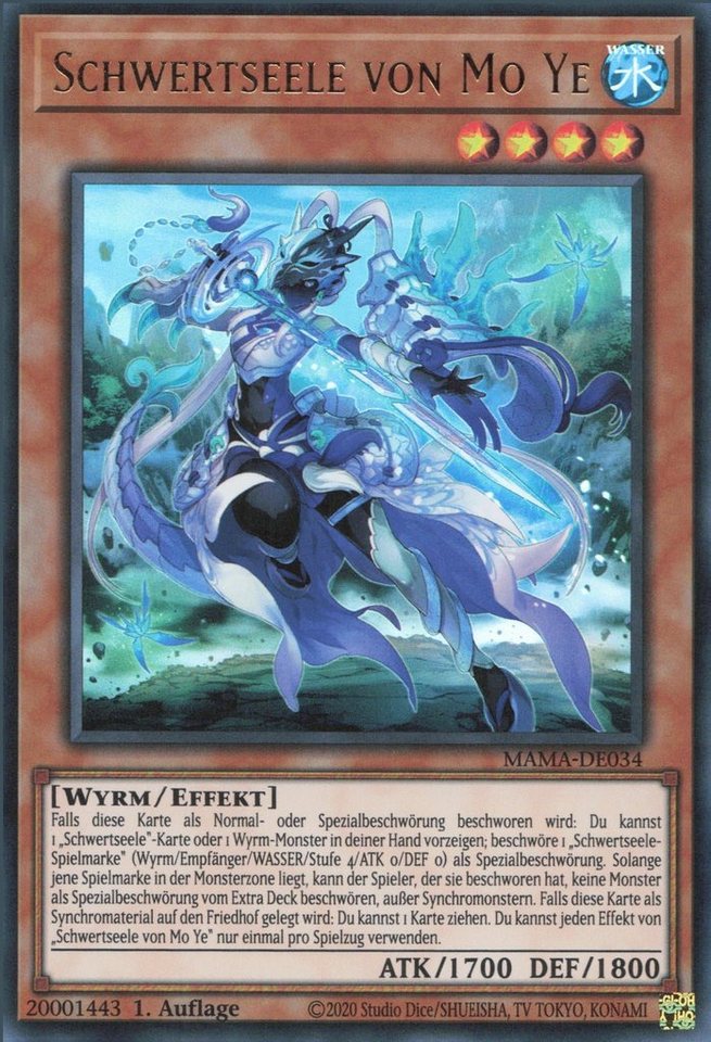 Recollectibles Sammelkarte Yugioh Karte Schwertseele Von Mo Ye Deutsch