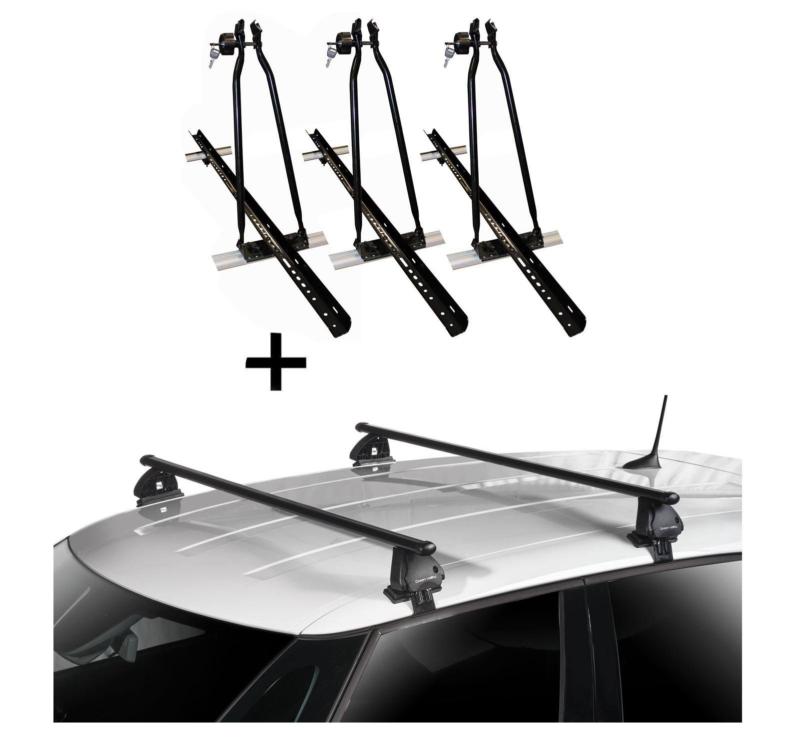 VDP Dachträger, 3x VDP Fahrradträger Dachfahrradträger + Dachträger VDP EVO Stahl kompatibel mit ...