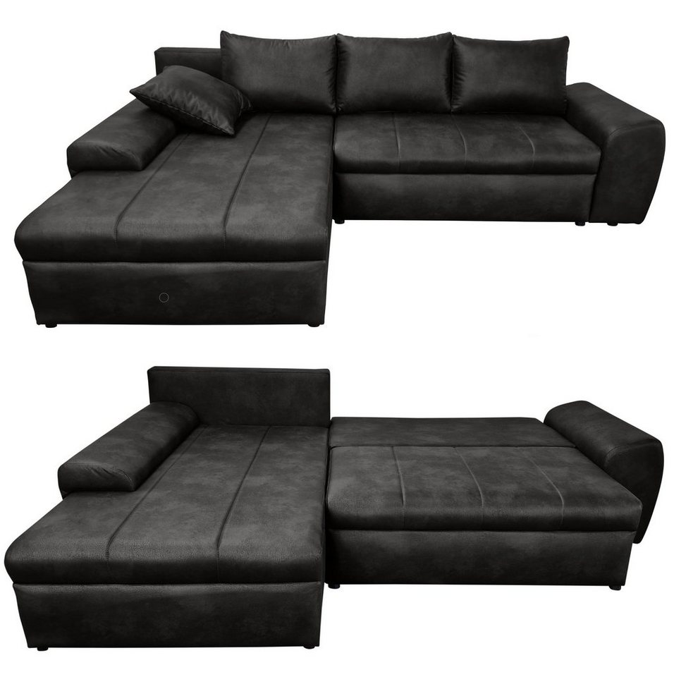 Luma Home Ecksofa 18016 Mit Bettfunktion 266x186 Cm Ottomane Links