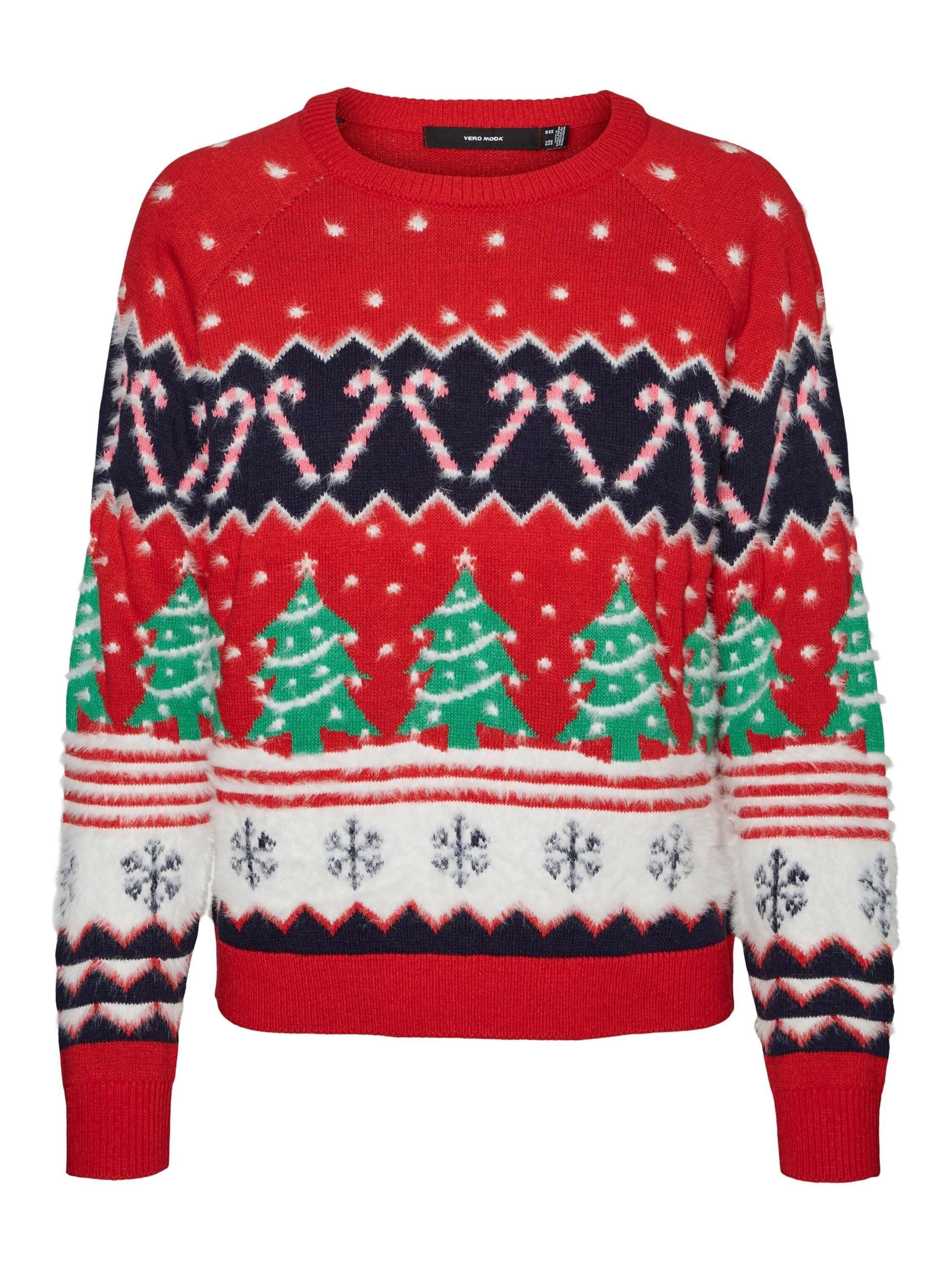 Vero Moda Strickpullover Xmas (1-tlg) Plain/ohne Details, Weihnachtsdesign