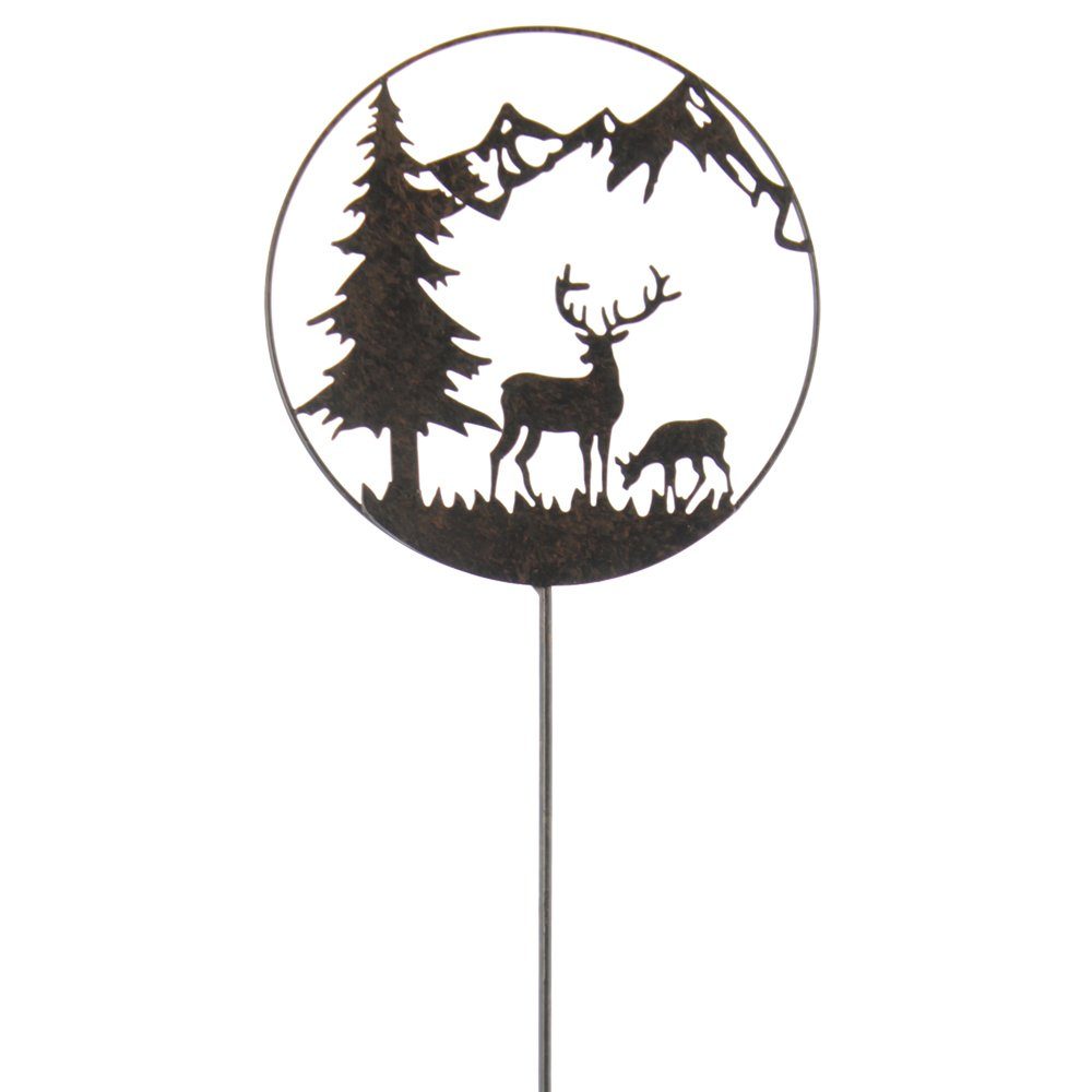 Matches21 Home And Hobby Gartenstecker Dekostecker Hirsche Berge Kreis
