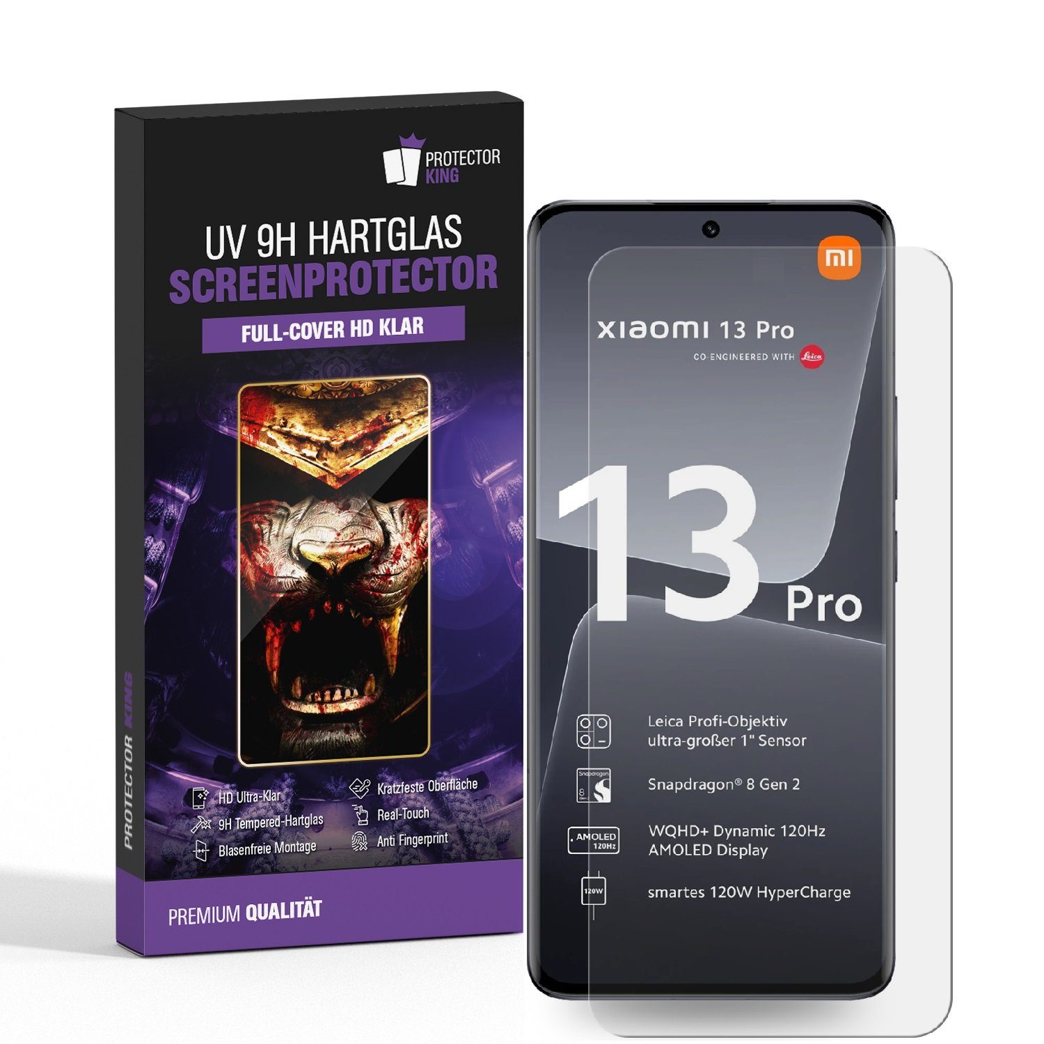 Protectorking Schutzfolie 2x 9H Panzerglas für Xiaomi 13 Pro FULL ...