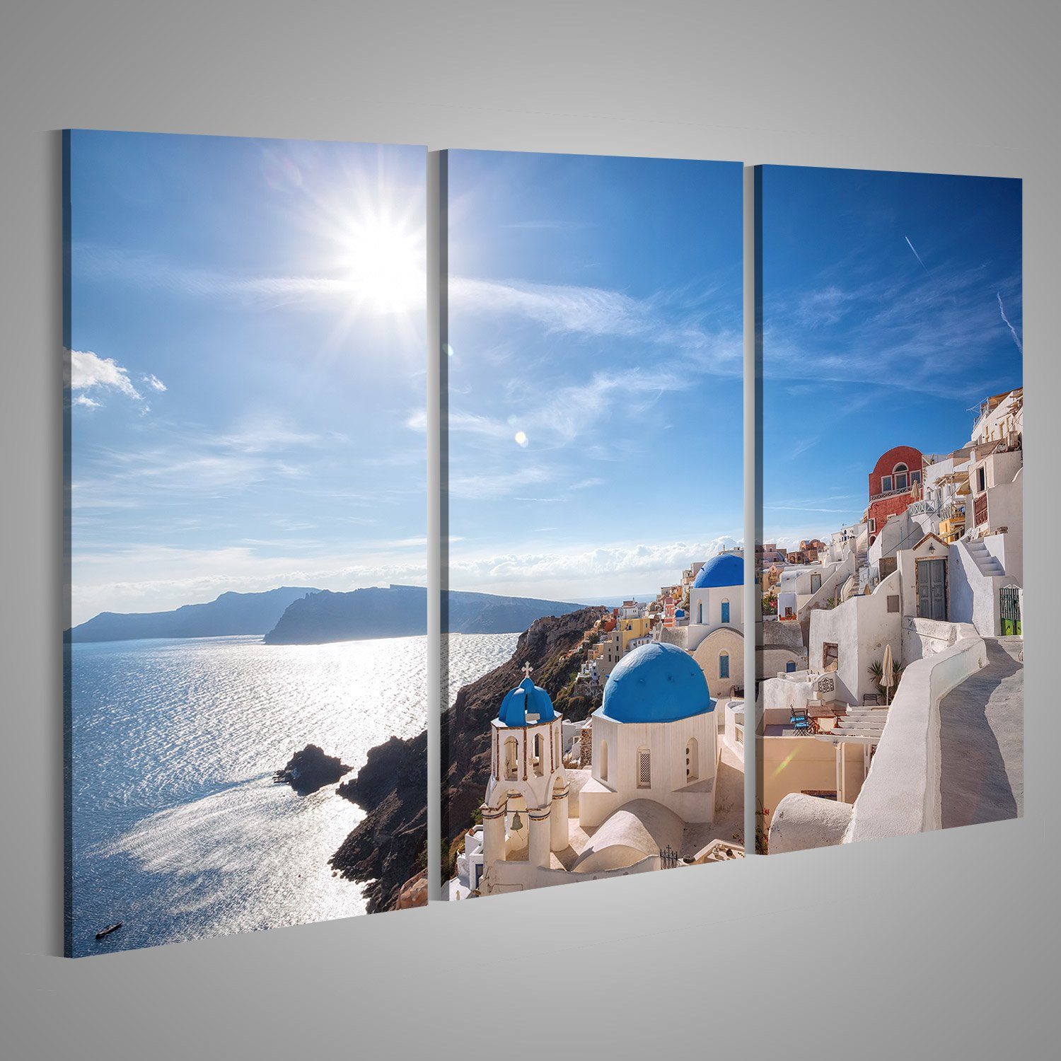 islandburner Leinwandbild »Bild auf Leinwand Oia Dorf In Santorini Island Griechenland Wandbild«
