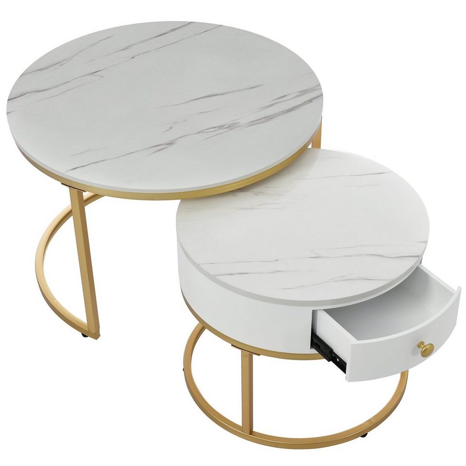 Gotagee Couchtisch Sofatisch Nesting Couchtisch 2er Set Runde