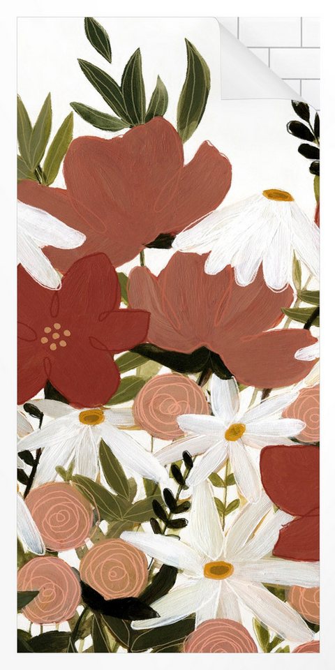 Bilderdepot24 Badrückwand Blumen Rot Duschrückwand Ohne Bohren Dusche