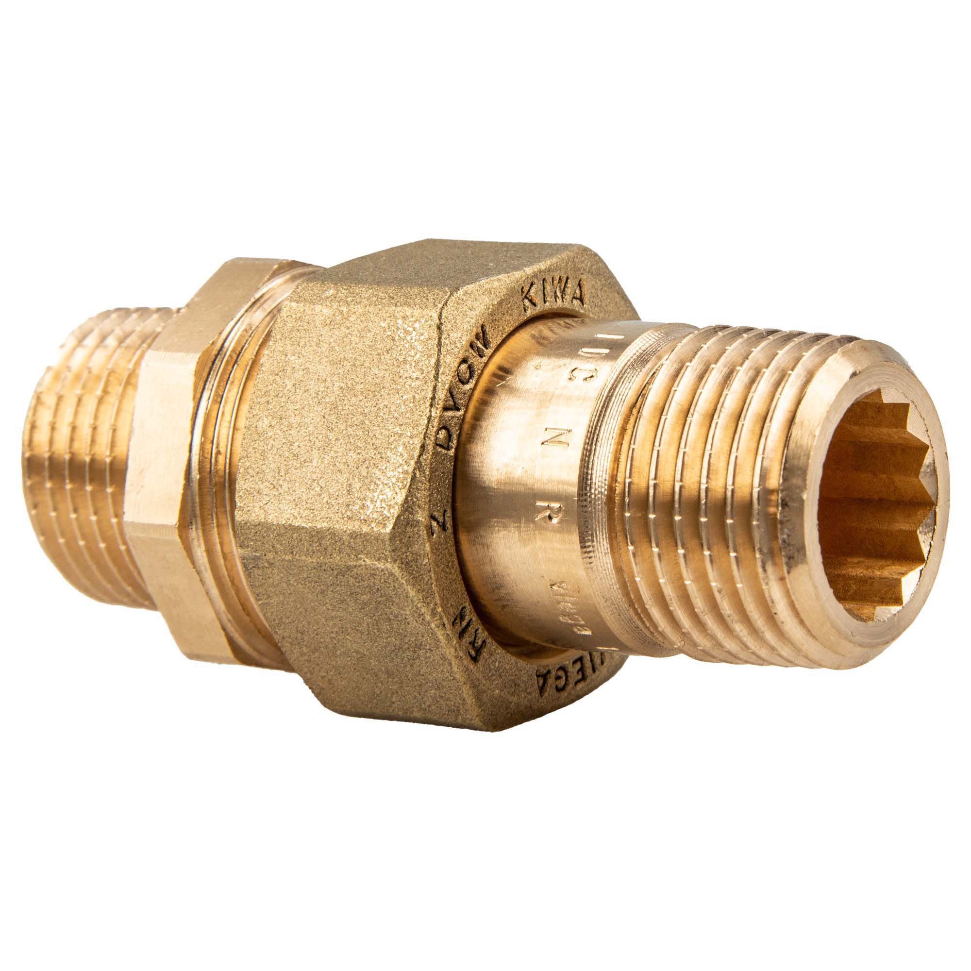 Viega Gewindefitting Rotguss Verschraubung AG/AG Typ 3344 konisch dichtend, 1/2 Zoll