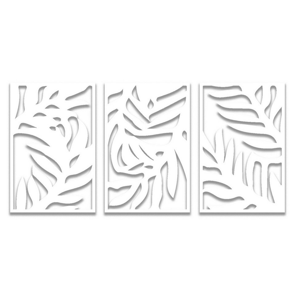 Jumpeak Wanddekoobjekt 3xquadratische Metallblattkombination Wanddekor