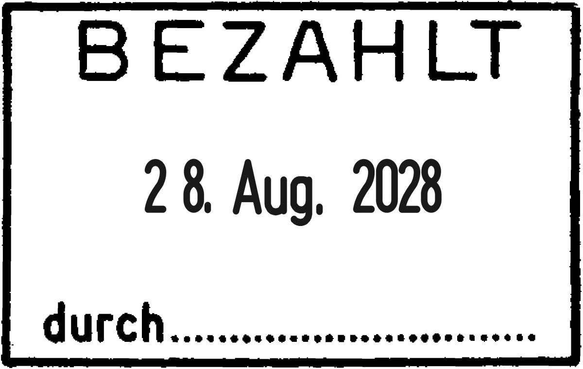 WEDO Stempel Datumstempel mit Textplatte bezahlt/ durch.