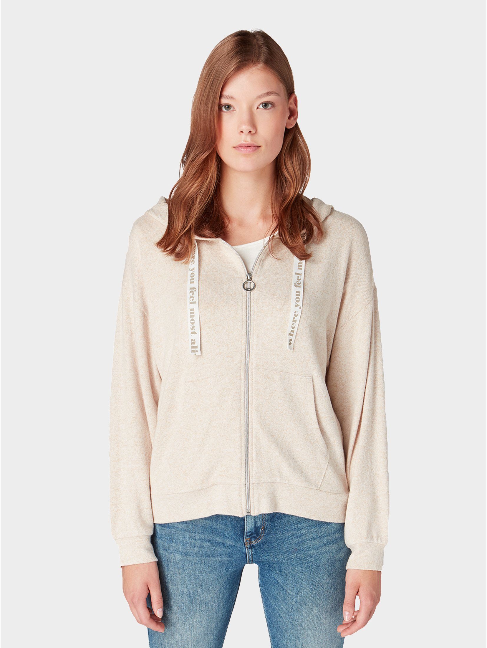 Tom Tailor Sweatjacke Sweatjacke Mit Logo Tunnelzug