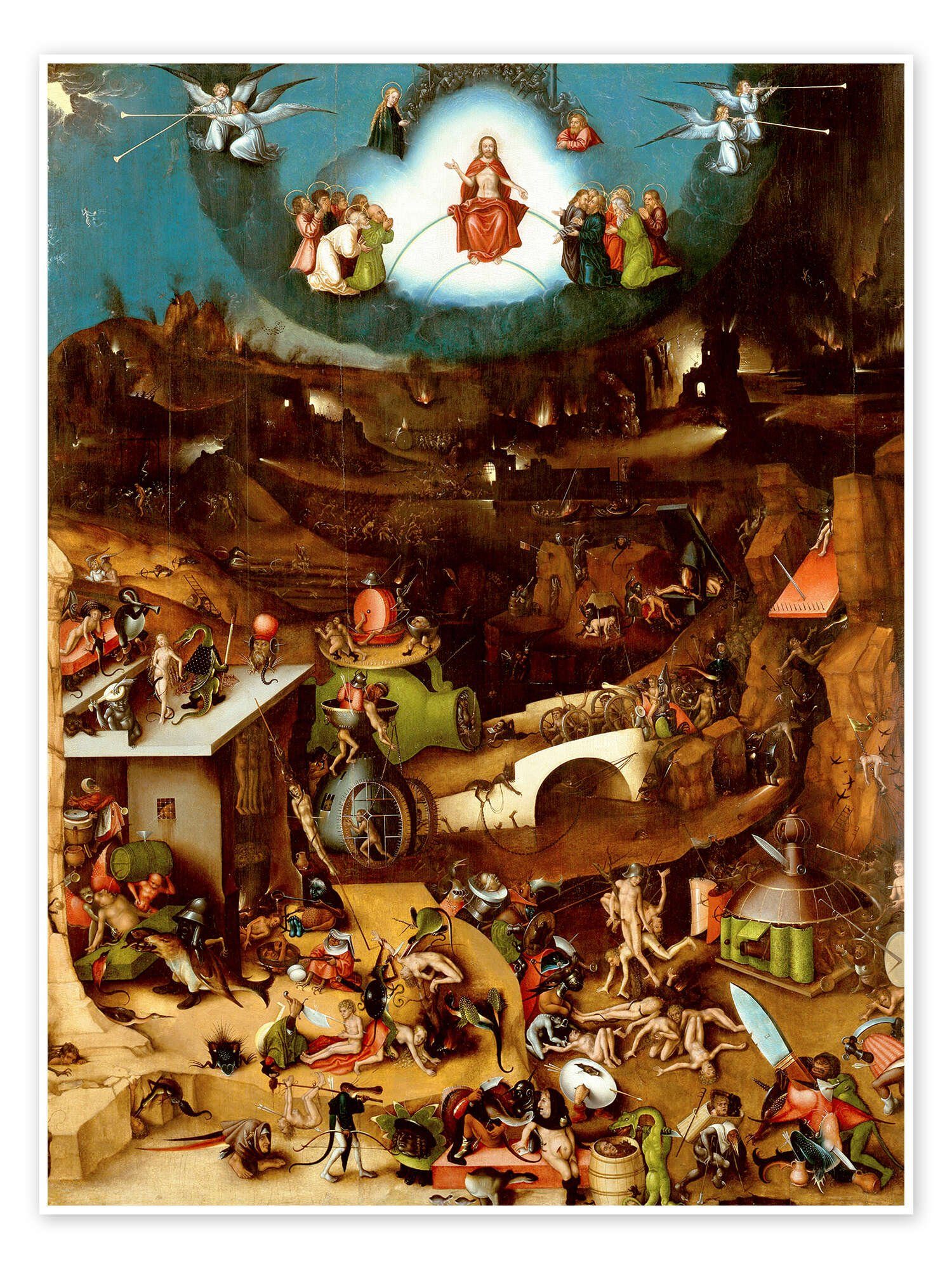 Posterlounge Poster Hieronymus Bosch, Weltgerichtstriptychon - Das jüngste Gericht, Malerei