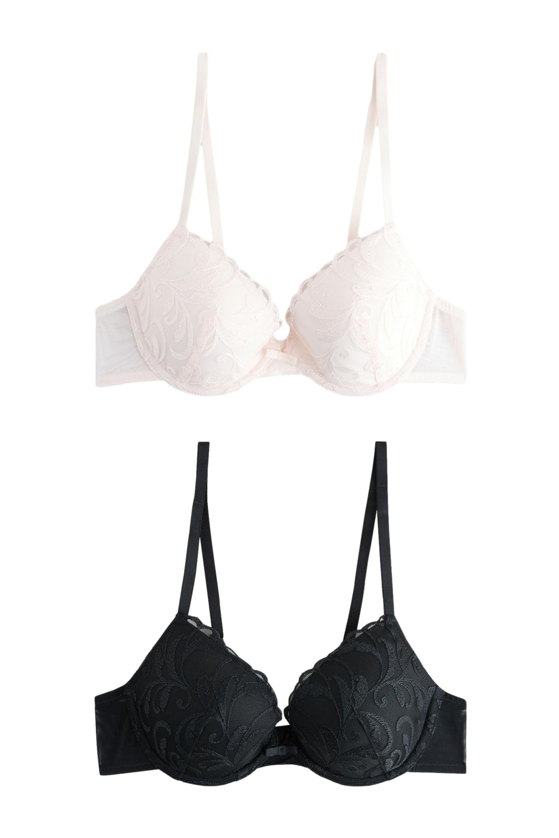 Next Balconette-BH Bestickte, wattierte BHs mit Ausschnitt, 2er-Pack (2 ...