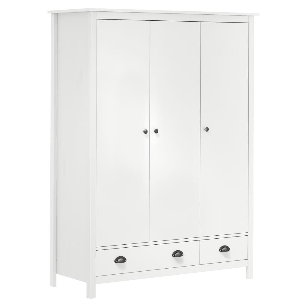 Möbelando Kleiderschrank 3002598 Aus Kiefer Massivholz In Weiß Mit 3