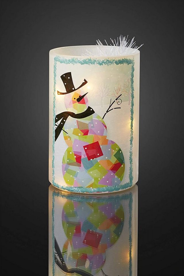 Hellum Led Dekofigur Hellum Led Glasvase Schneemannrund 10 Bs Warmweiß