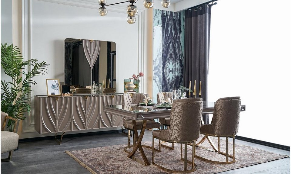 Jvmoebel Esszimmer Set Essgruppe Essecke Esszimmer Esstisch Holz Braun