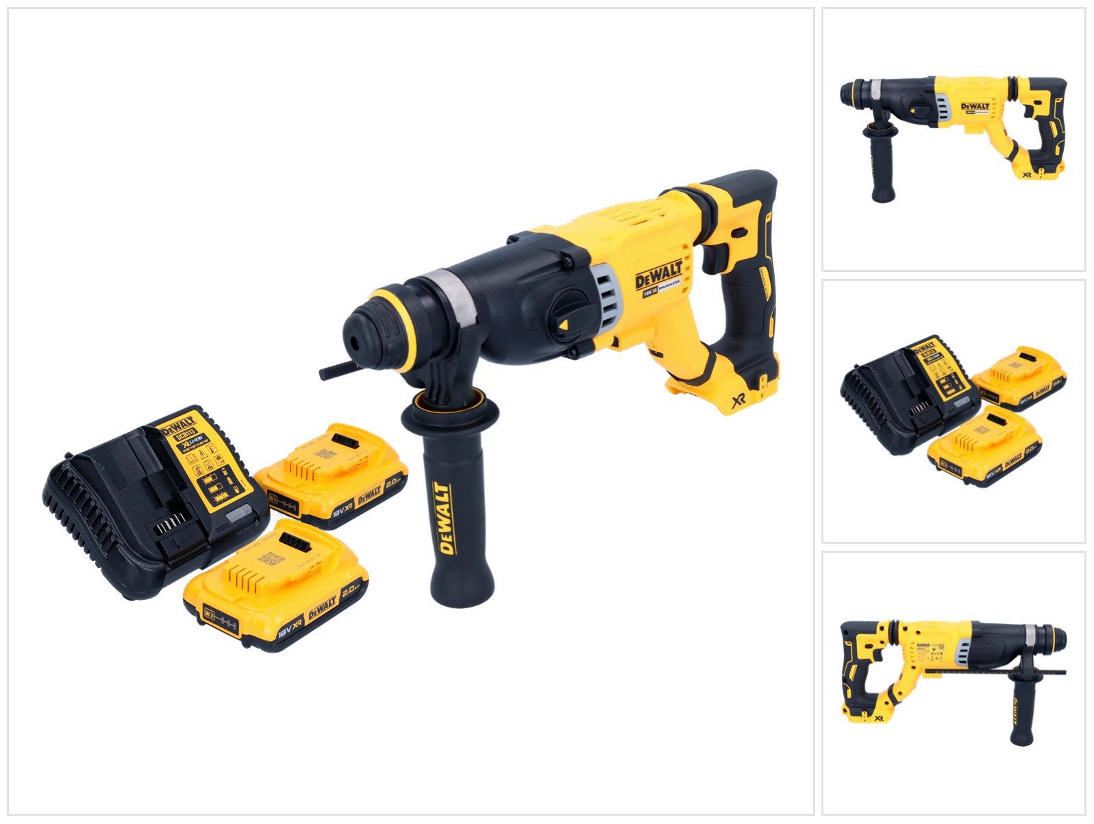 DeWalt Schlagbohrmaschine DCH 263 D2 Akku Kombihammer 18 V 3 J SDS Plus Brushless + 2x Akku 2,0
