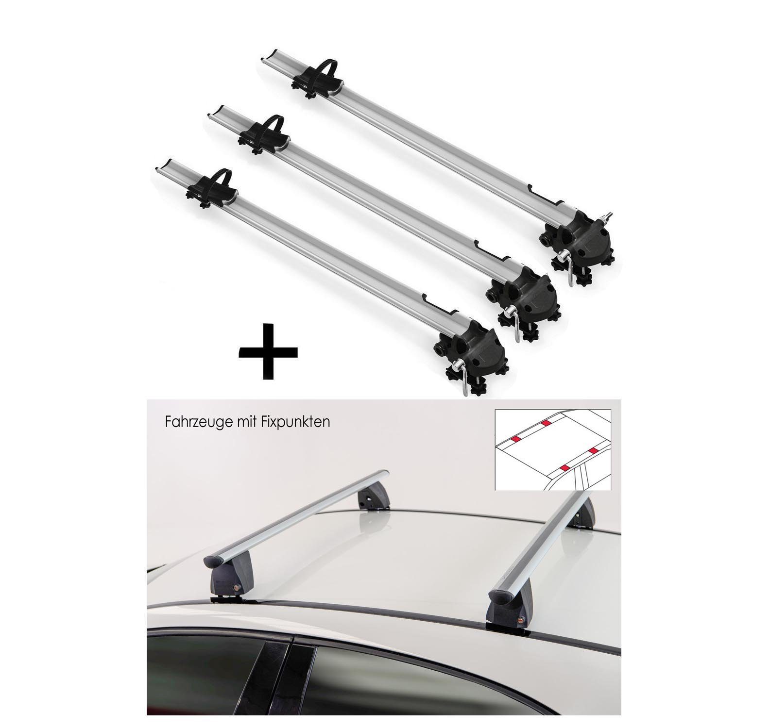 VDP Dachträger, 3x Fahrradträger Bike Pro + Dachträger VDP Delta kompatibel mit Opel/Vauxhall ...