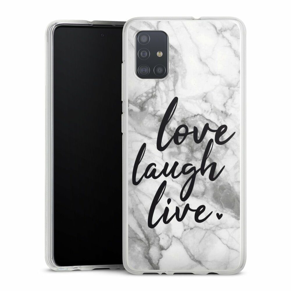 Deindesign Handyhülle Marmor Sprüche Liebe Love Laugh Live Marmor