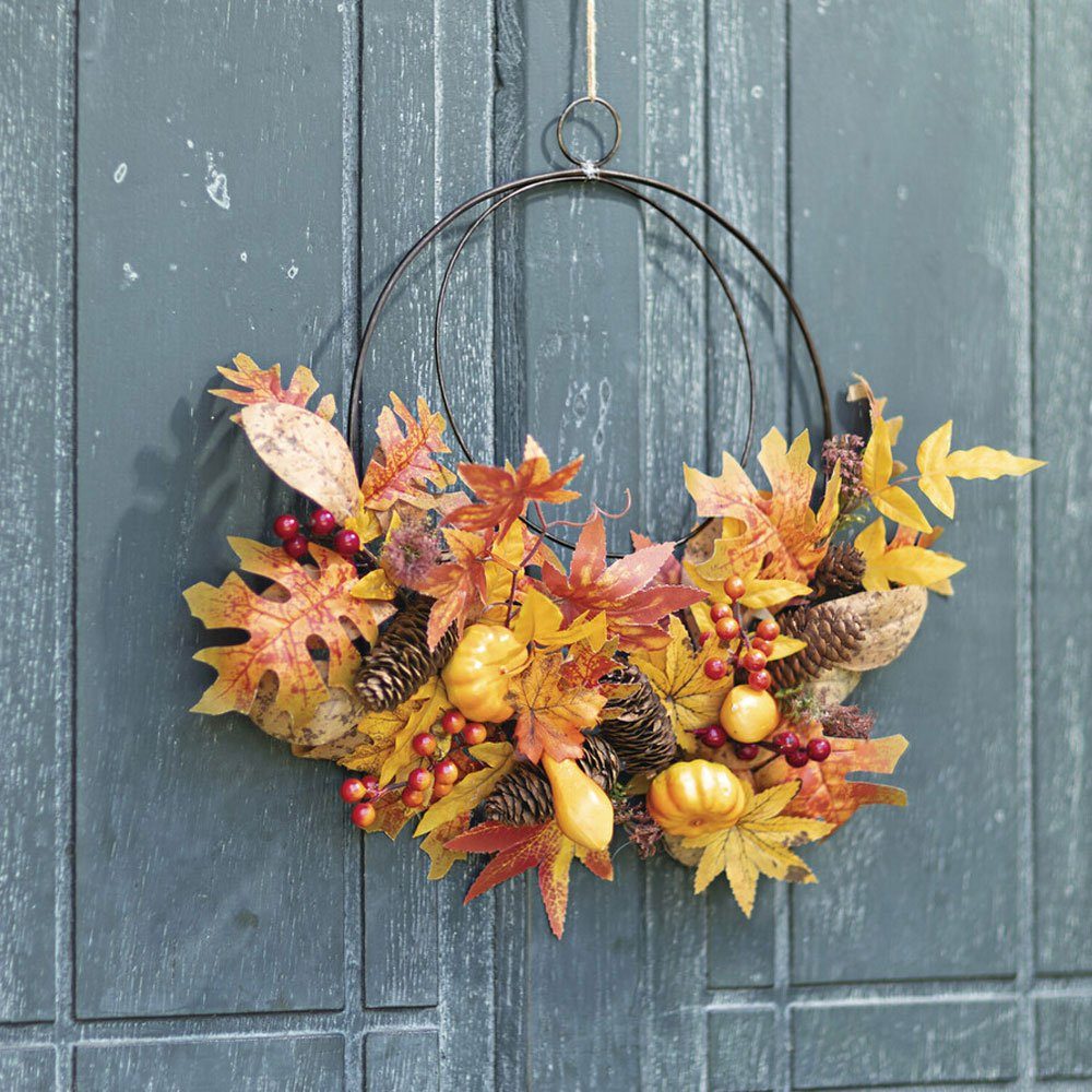Home Trends24de Dekokranz Türkranz Dekokranz Kranz Herbst Blätter Deko