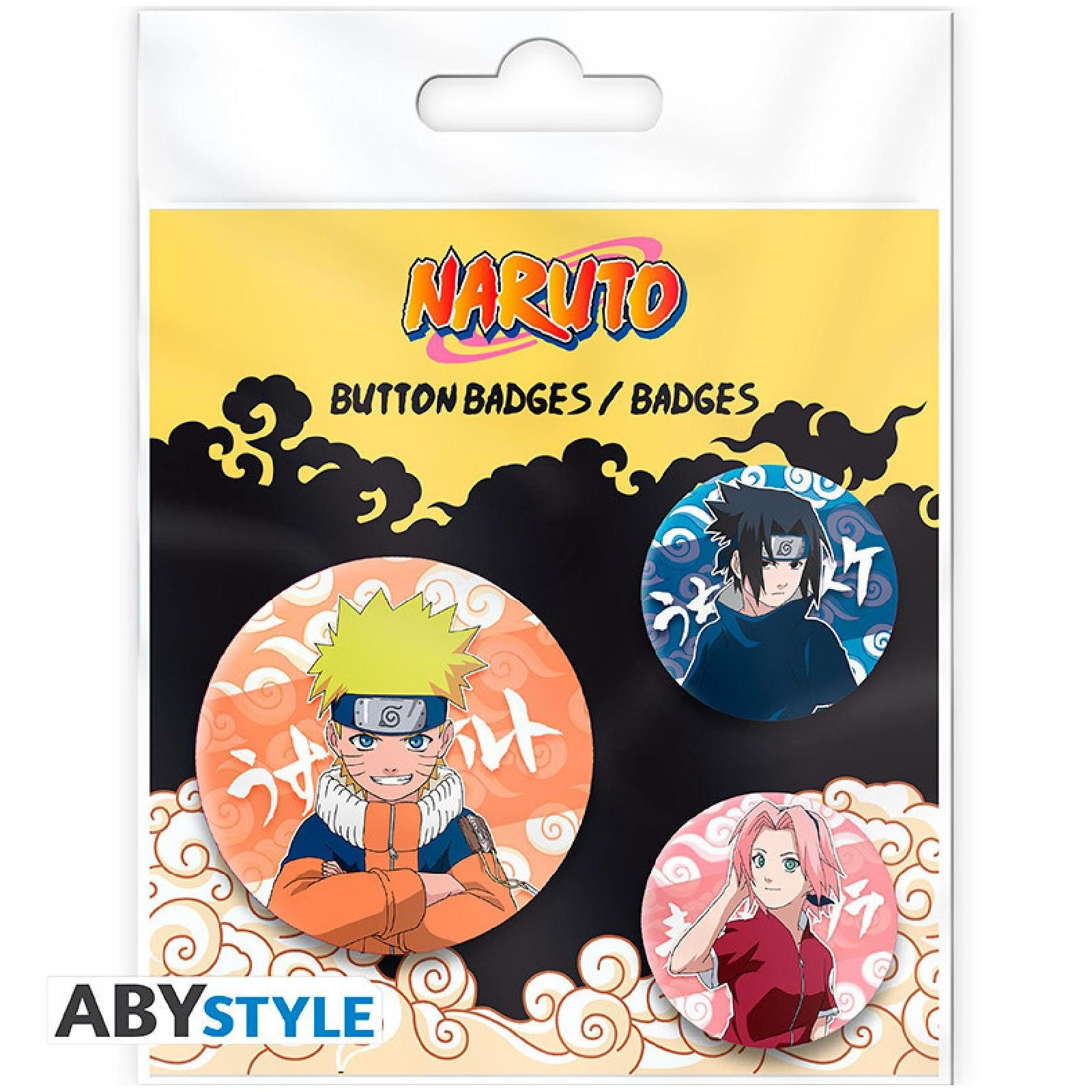 ABYstyle Pins NARUTO - Badge Pack - Naruto, Sasuke, Sakura