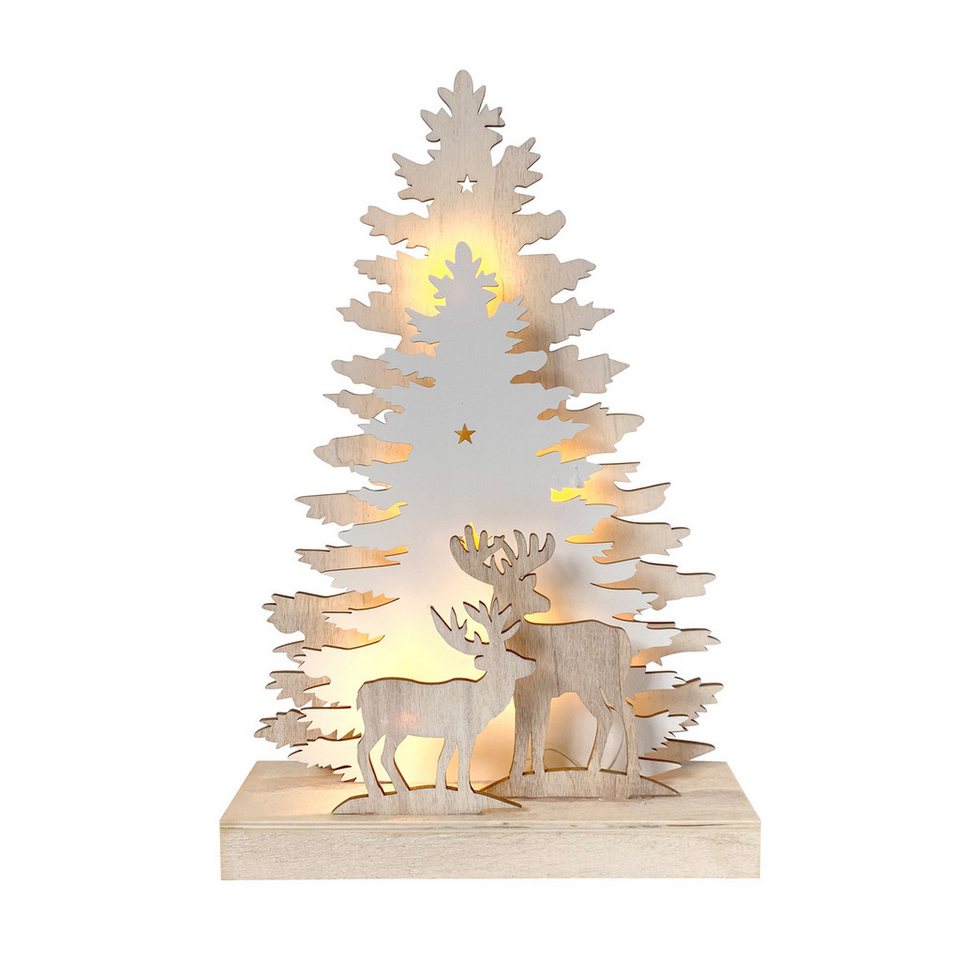 Hti Living Weihnachtsfigur Beleuchtete Weihnachtsszene Rehe Im