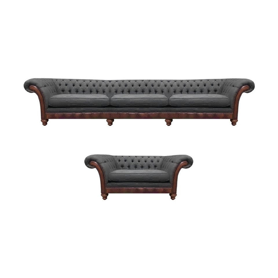 Jvmoebel Chesterfield Sofa Polster Garnitur Sofa Set 2tlg Sofa