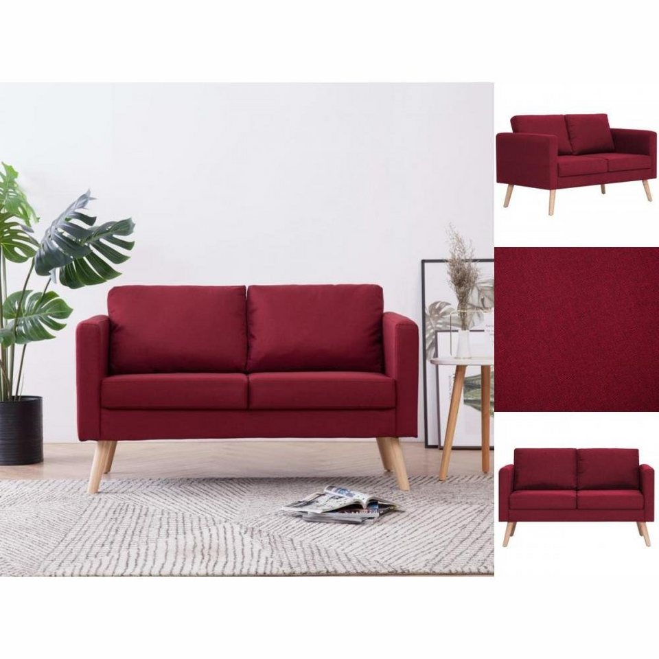Vidaxl Sofa 2 Sitzer Sofa Stoff Weinrot Couch