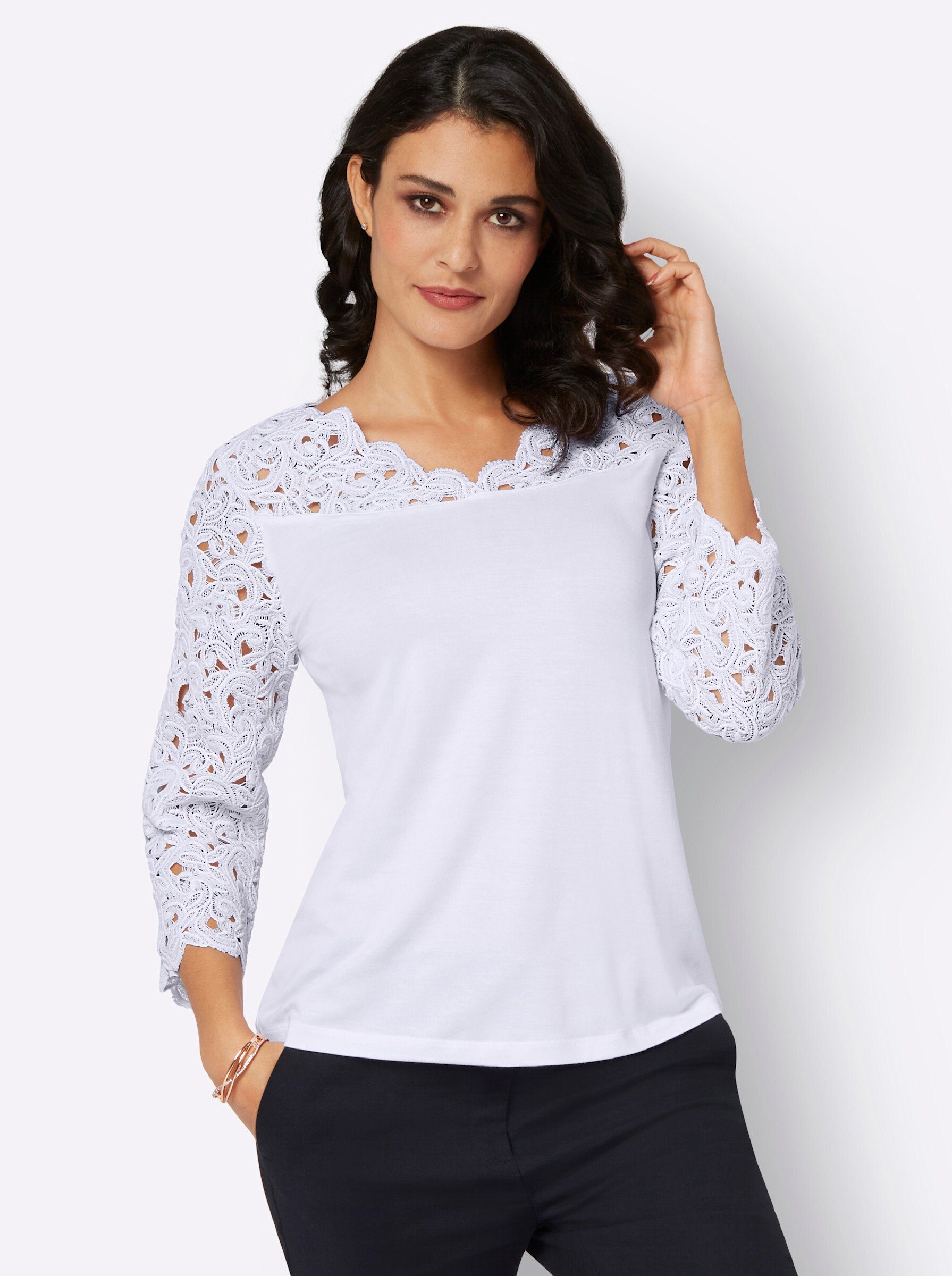 creation L T-Shirt Shirt, Optisch streckender V-Ausschnitt