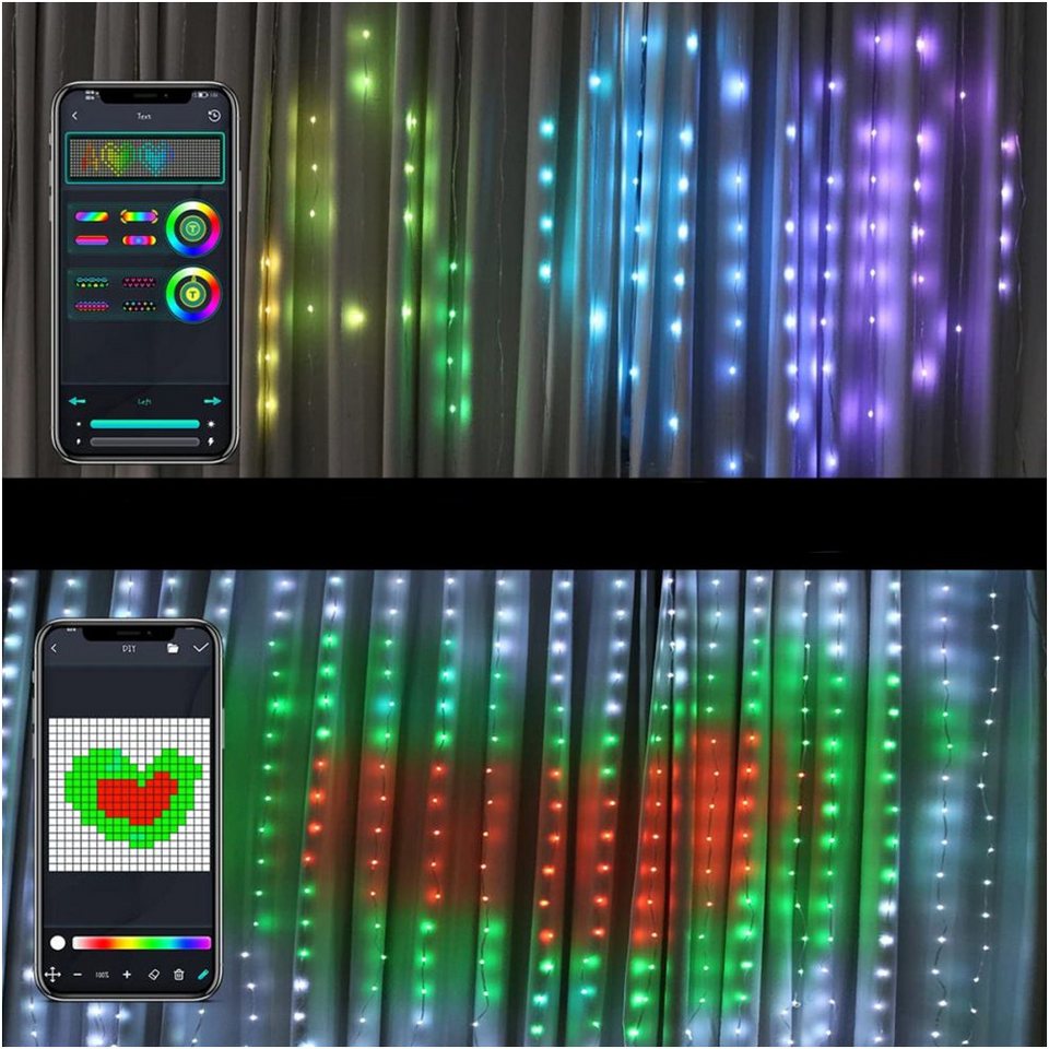Priisf Led Lichtervorhang Led Lichterkette Lichternetz Vorhanglichter