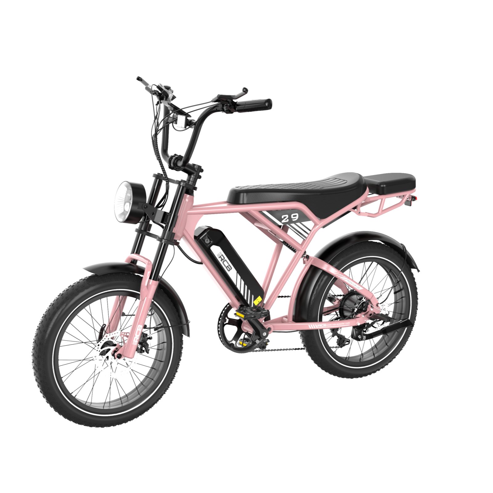 RCB E-Bike ATB Pedelec RK29 Elektrofahrrad,APP,20x4,0 Zoll Mountainbike,40-60KM,Schloss&Pumpe, 7 ...