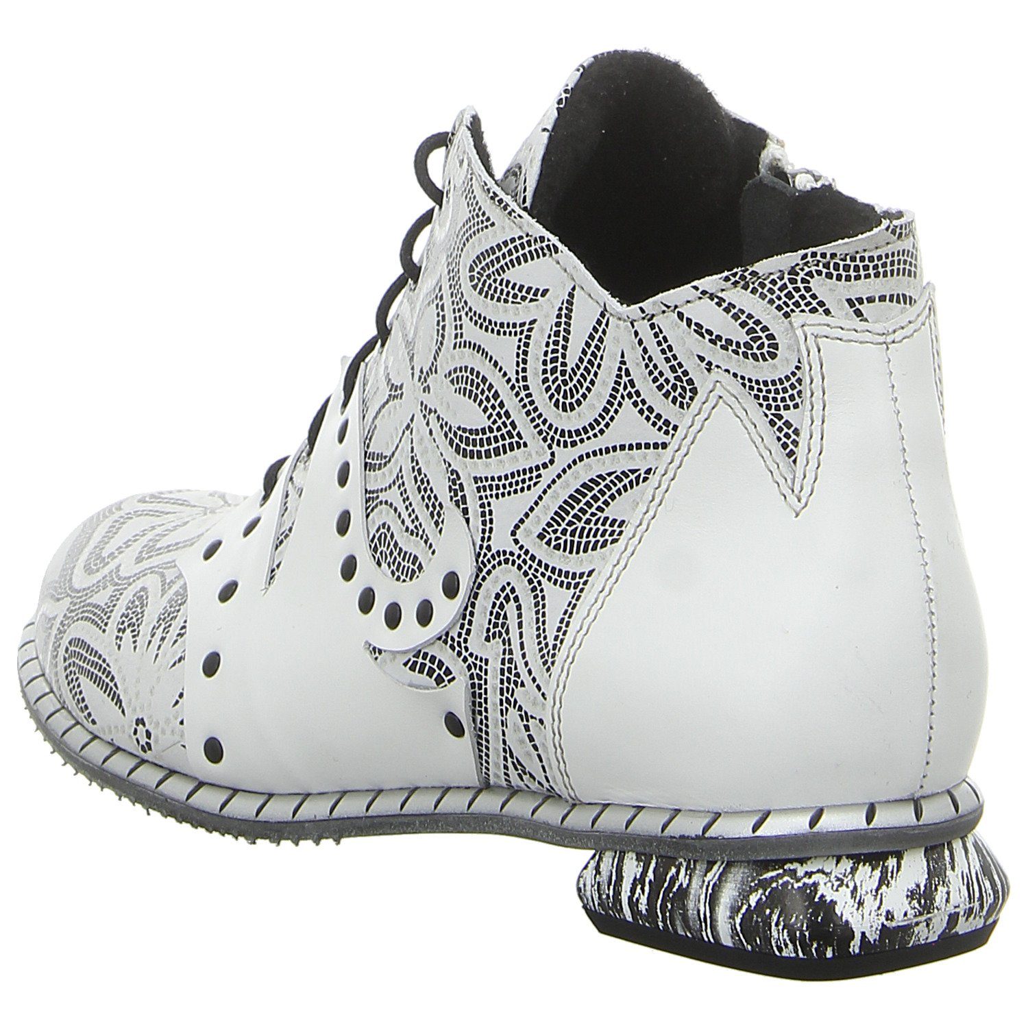 Simen Schnürstiefelette, weiß/schwarz