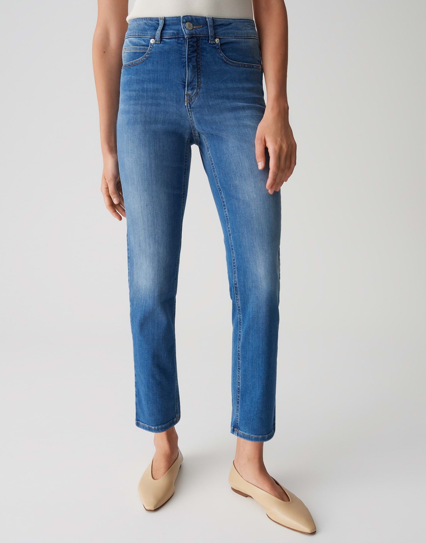 OPUS PANTS Slim-fit-Jeans MELLY BASE mit Powerstretch Mid Rise Ankle ...