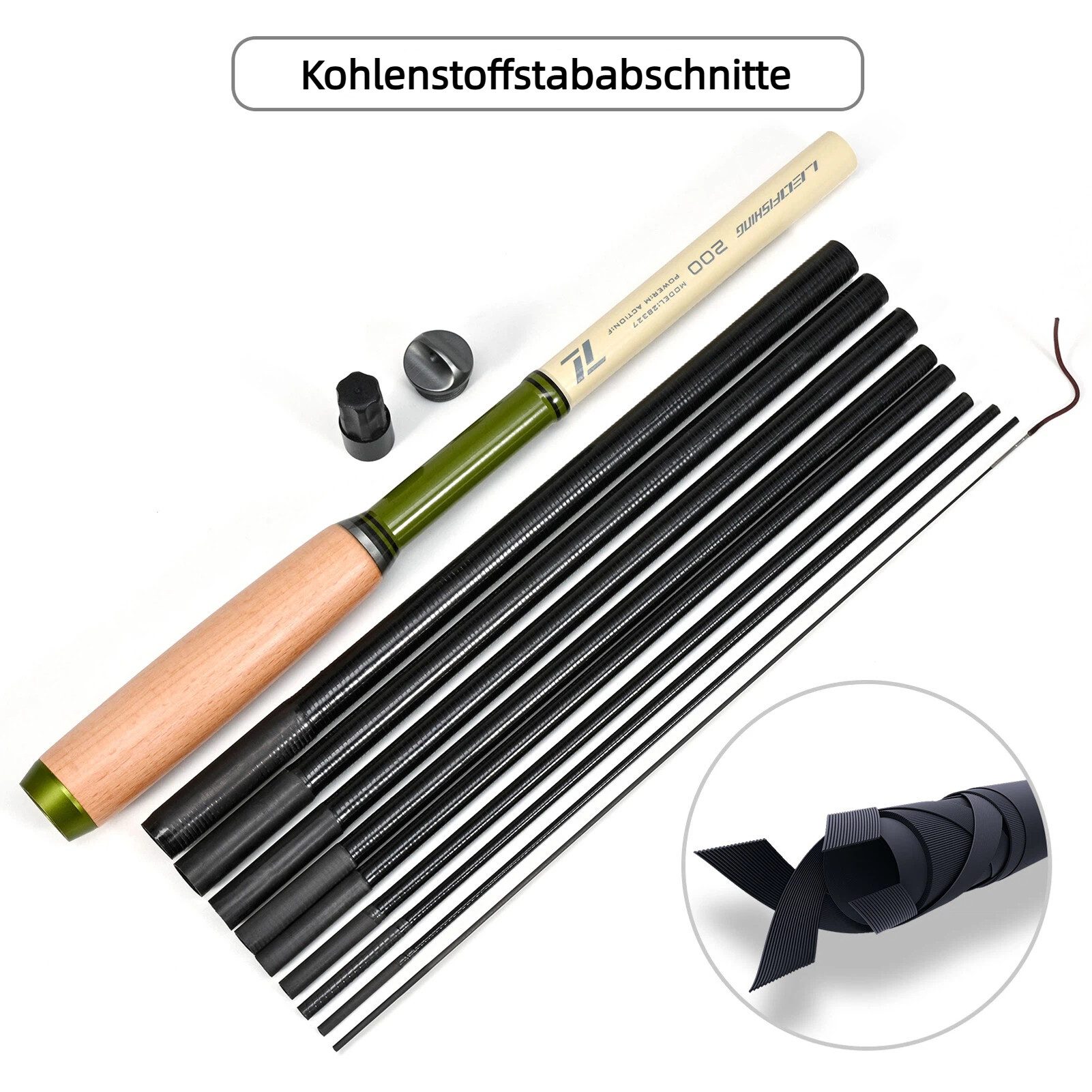 cocosity Karpfenrute Teleskopierbare Mini-Angelrute fürs Camping, Griff ...