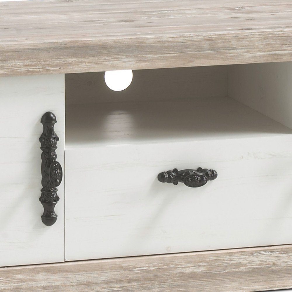 99rooms Lowboard Samwell Pinie Weiß, Pinie (TV-Kommode, TV-Schrank ...