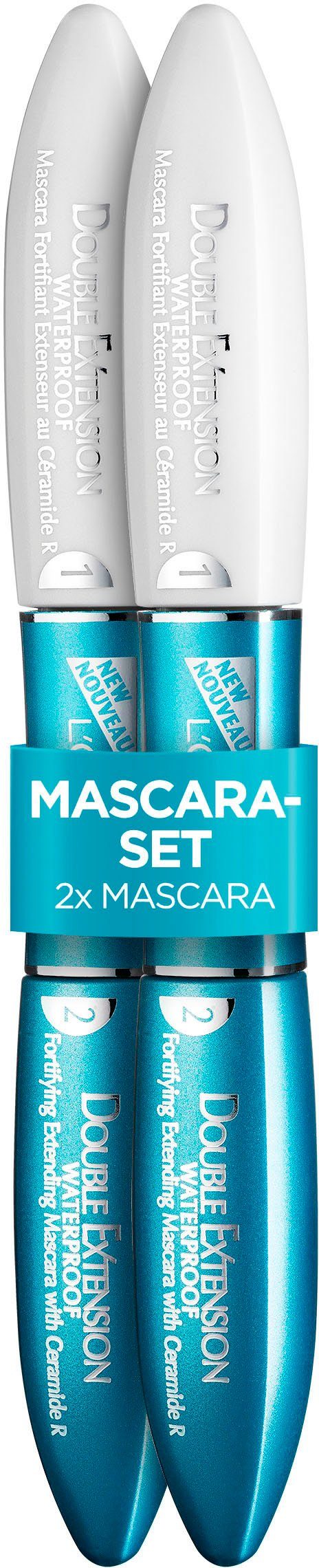 L'ORÉAL PARIS Mascara Double Extension WTP Doppelpack, mit zwei Bürsten