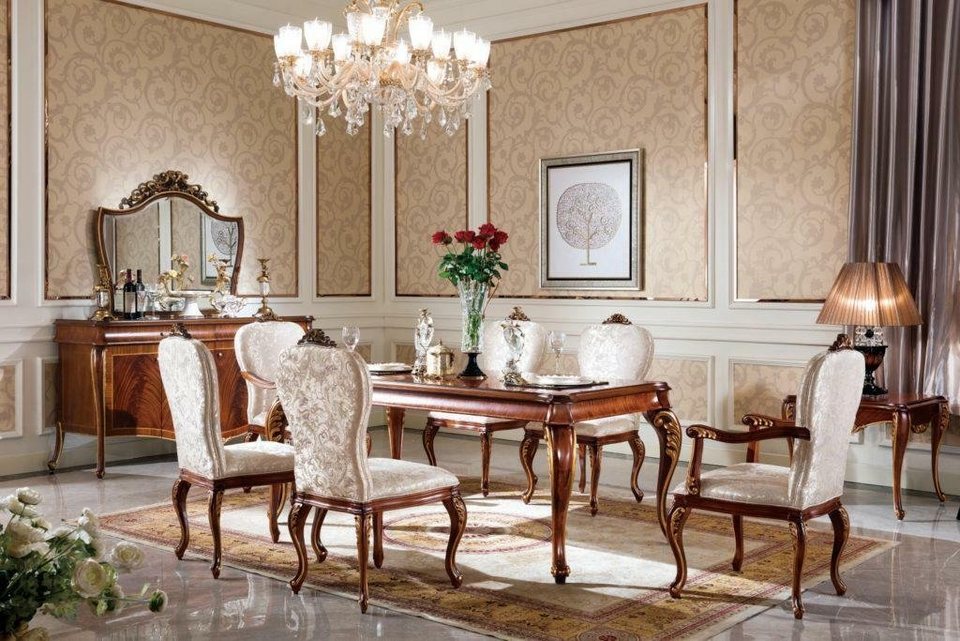 Jvmoebel Stuhl 6 Stühle Set Esszimmer Designer Holz Stuhl Garnitur