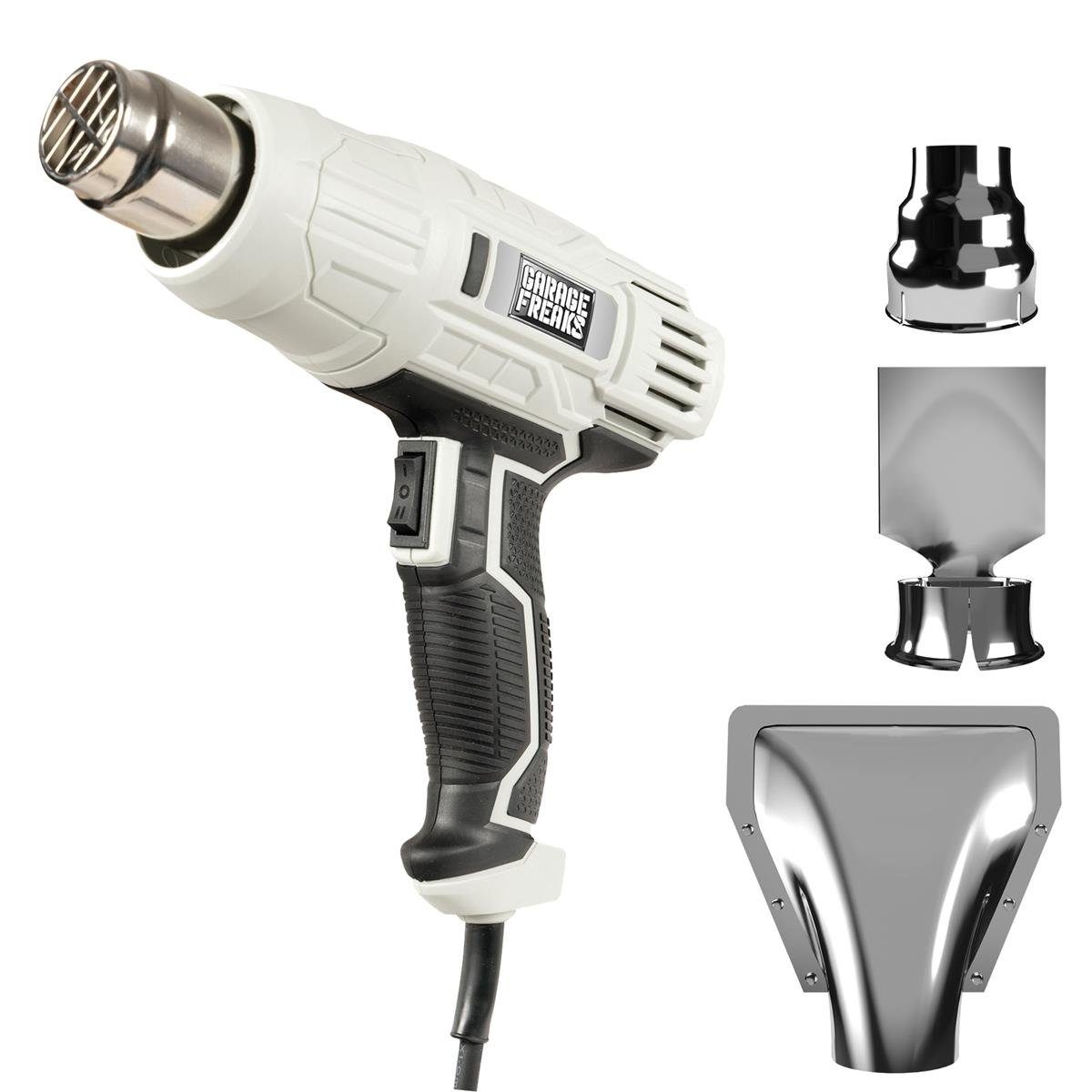 Garage Freaks Heißluftgebläse Heißluftfön Heißluftpistole mit 5 M Kabel, 2 Stufen 350/600° C ...