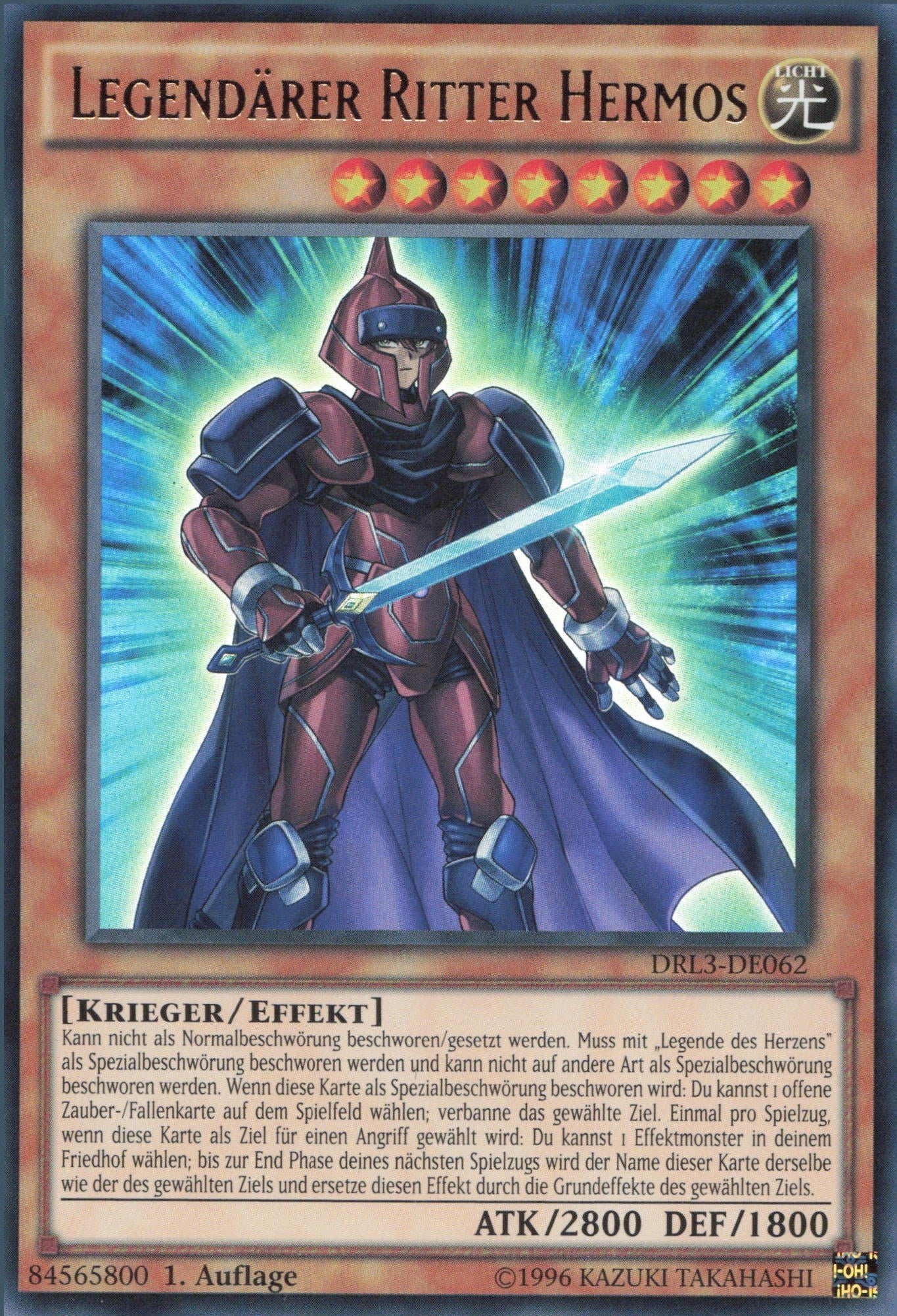 Recollectibles Sammelkarte Yugioh Karte Legendärer Ritter Hermos Yu Gi