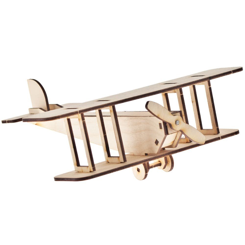 Matches21 Home And Hobby Holzbaukasten Doppeldecker Flugzeug 3d Steckbausatz