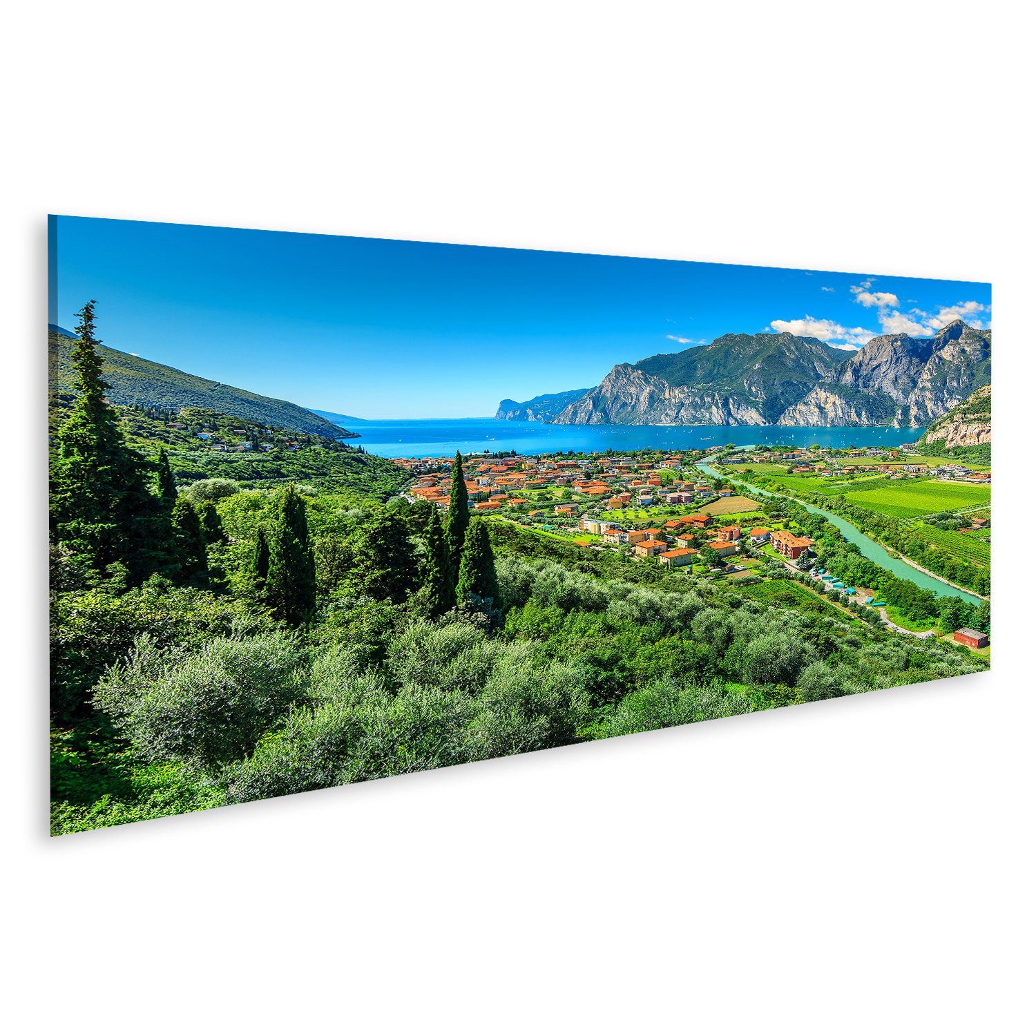 islandburner Leinwandbild Bild auf Leinwand Schöner sonniger Tag Gardasee Torbole Italien Europa