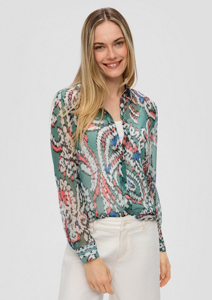 Soliver Langarmbluse Bluse Mit Allover Print Die Ärmel Sind Lang Die
