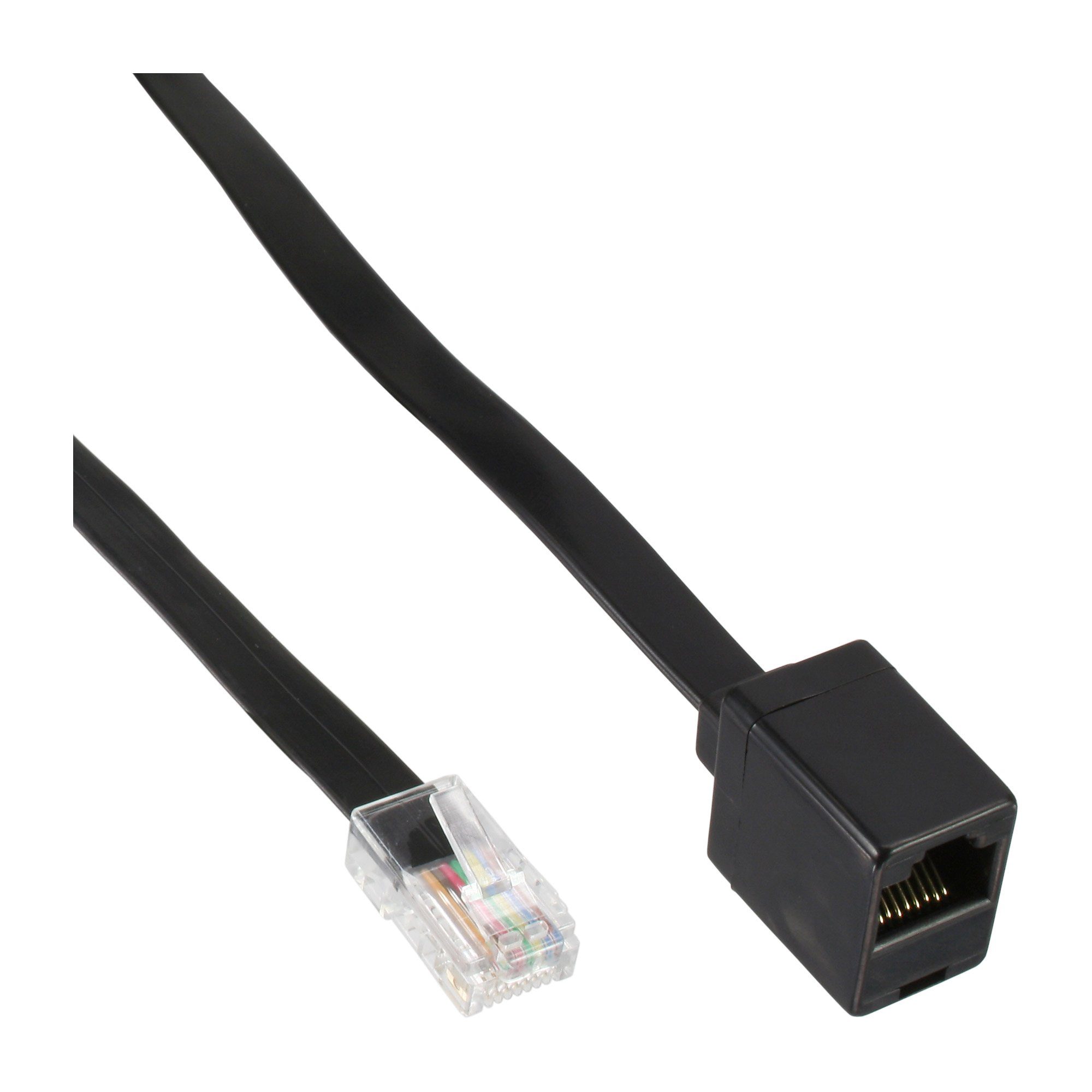 Inline InLine® ISDN-Verlängerung, RJ45 (8P8C) Stecker / Buchse, 3m Telefonkabel, DSL Kabel